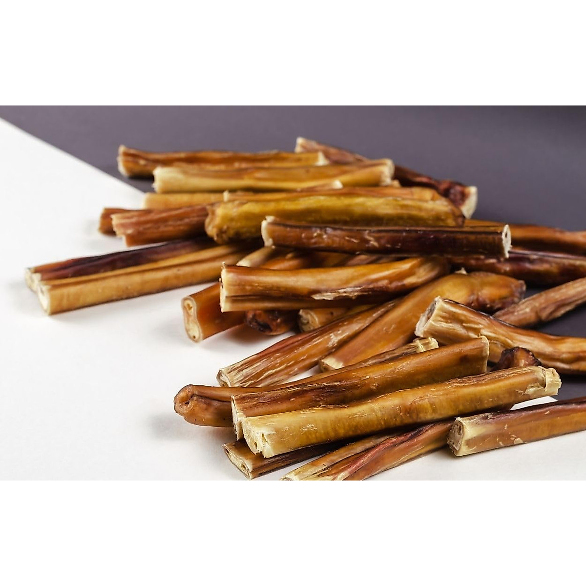 MISH&CA Bully Sticks for Dogs - Tough Long Lasting, Rawhide Free, Low Odor, Healthy Single Ingredient Chew Treat for Aggressive Chewers - 100% Free-Range Grass-Fed Beef (100 GR 15 CM, Straight)