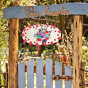 SEWACC Homemade Ornaments 10pcs Unfinished Hanging Wood Sign Oval Blank Door Plaque DIY Wood Chips Banners Garden Decorations for Wall Door Window 14x27CM Woodsy Decor