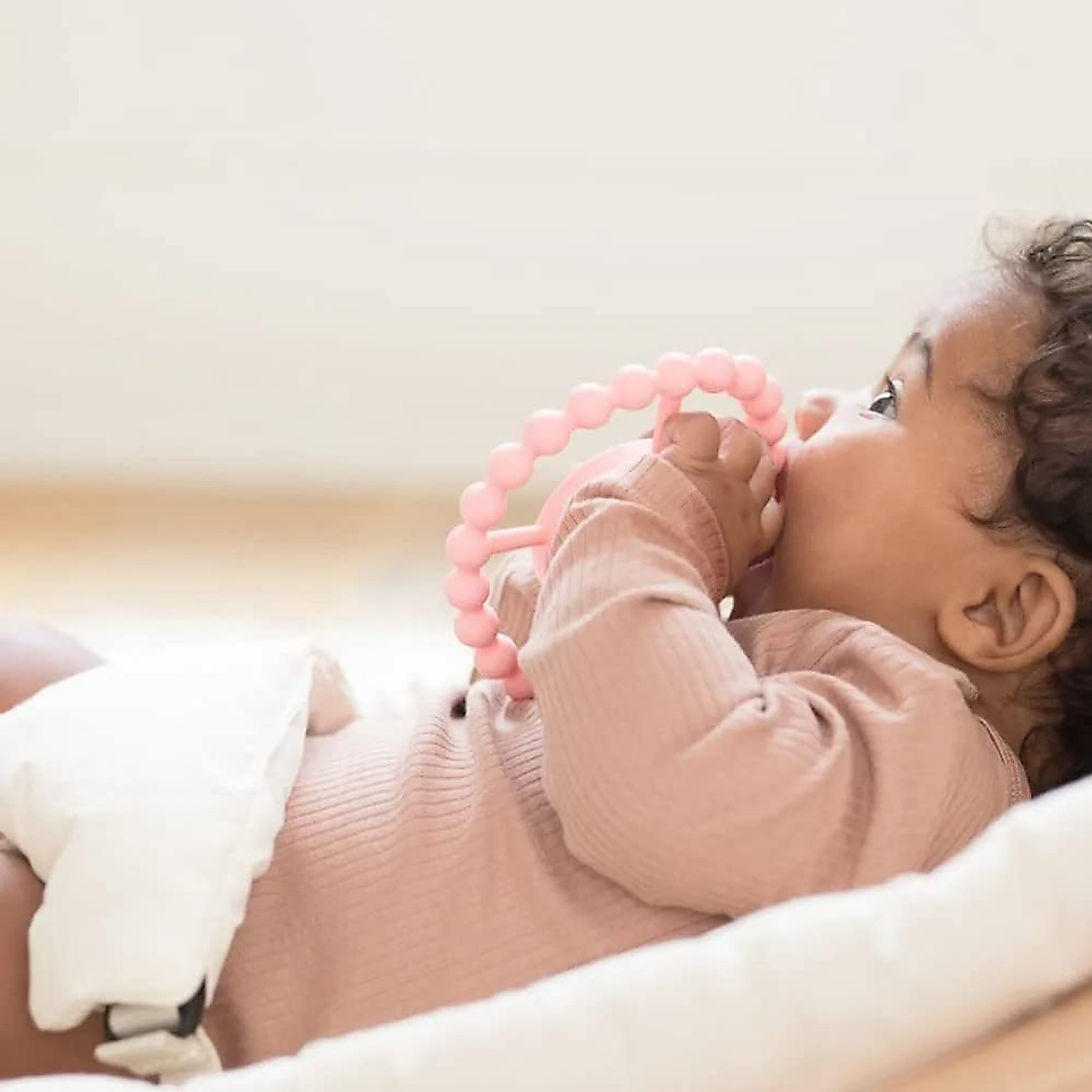 Bella Tunno Happy Teether for Girls– Soft & Easy Grip Baby Girl Teether Toy, Silicone Teether Ring to Help Soothe Gums, Non-Toxic and BPA Free, Who Runs the World