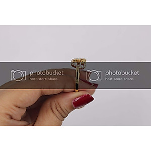 dazzlingjewelrycollection 0.25TCW Mickey Mouse & Minnie Mouse Round Swarovski Cubic Zirconia 14k Yellow Gold Over Sterling Silver Engagement Ring for Women's