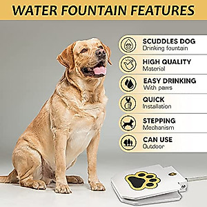 Dogsshopdaily Outdoor Automatic Dog Water Dispenser – Premium Step Water Toy Push Button – Practical Water Toys for Dogs – Pet Fountain with 40-inch Hose and Y Valve Adapter, White
