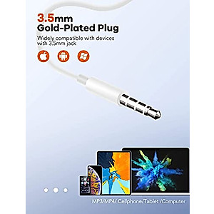 [2 Packs] -Apple Earbuds [Apple MFi Certified] with 3.5mm Connector Wired Earbuds (Built-in Microphone & Volume Control) Headphones Compatible with iPhone, iPad, Android, Computer, Support All System