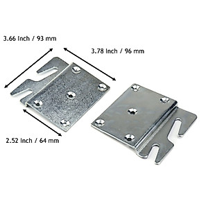 Mcredy 4 PCS Heavy Duty Universal Wood Bed Rail Hook Plates for Beds Frame Bracket Headboard Footboard Replacement Bed Parts,Screws Included
