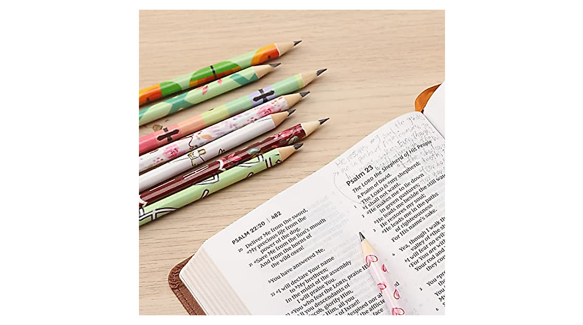 Floral Bible Verse Pencils - 24 Assorted Faith-Inspired Designs