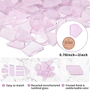 Versatile Sea Glass for Crafts - 16oz Pink Frosted Dyed Seaglass Pieces for DIY, Vase Filler, Art Craft Supplies, Beach Wedding, Home Decor