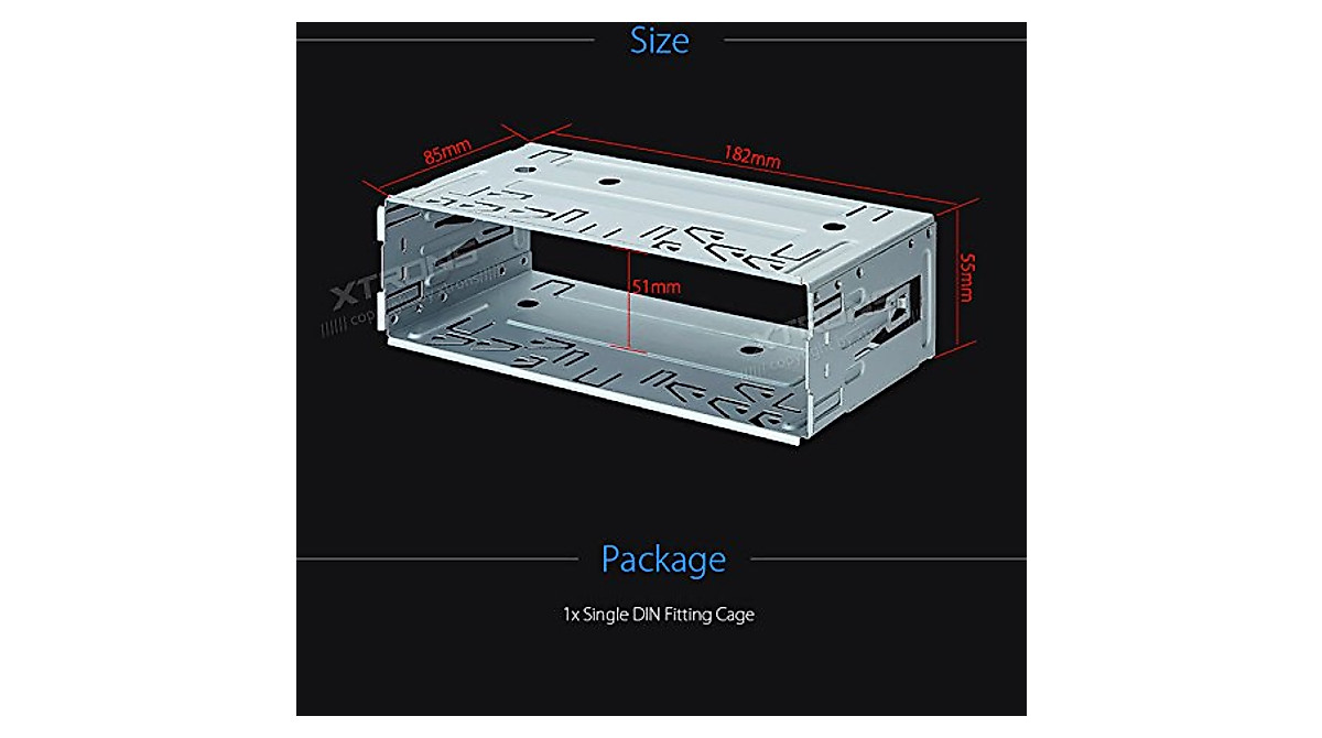 XTRONS Universal Single Din Stereo Radio Fitting Cage Kit
