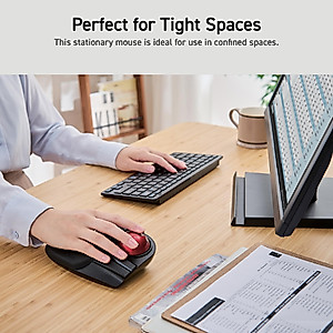 ELECOM HUGE Trackball, 2.4GHz Wireless USB, Index Finger Control, Customizable 8-Button, Large Soft Palm Rest, 52mm Ball, Windows PC Mac (M-HT1DRBK)