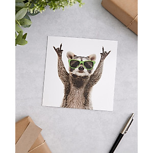 UK Greetings Birthday Card For Him/Male/Friend With Envelope - Raccoon Design