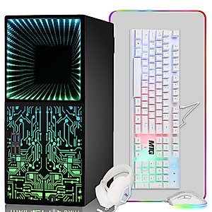 TechMagnet Gaming PC Desktop Intel core i7 8th Gen, Horizon+ with RTX-3060 12GB GDDR6, 16GB RAM, 256GB SSD, HDMI, DVI, VGA, Gaming Kit, Wi-Fi, Windows 11 Home (Renewed)