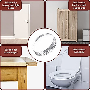 WEIDEBACH® 12x Discreet Door knob Stopper Transparent, Door Bumper Pads self-Adhesive 0.79x0.2 in, Elastic Wall Bumper Transparent, Rubber Wall Door Stop, Adhesive Rubber Door Stopper Bumpers