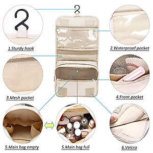 SELLYFELLY Hanging Toiletry Bag for Travel Cosmetic Makeup Organzier Waterproof Bathroom Shower Bag for Women and Men