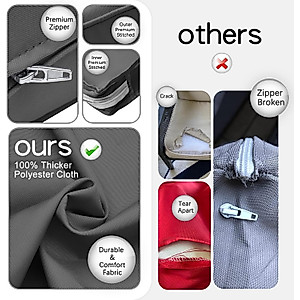 ClawsCover 12Pack Outdoor Seat and Back Cushions Replacement Covers Fit for 6Pieces 5-Seater Wicker Rattan Patio Furniture Conversation Set Sectional Couch Chairs,Dark Grey-Include Cover Only