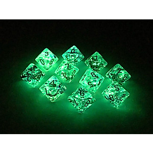 Chessex d10 Dice Set: Nebula Luminary - Oceanic w/Gold (10)