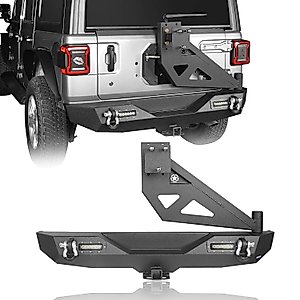 u-Box Wrangler JL Rear Bumper w/Tire Carrier & Hitch Receiver Compatible with Jeep Wrangler JL & JLU 2018-2025