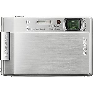 Sony Cybershot DSC-T100 8MP Digital Camera with 5x Optical Zoom and Super Steady Shot (Silver)