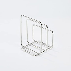 Stainless Steel Mini Storage Tray Cutting Board Organizer Stand Rack for Kitchen, Organizer Divider Holder with 2 slots for skillets, Chopping Board, pot lid, baking sheet