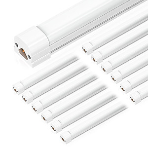 BBOUNDER 12 Pack 4FT LED Shop Lights, 5000LM Super Bright T8 Led Tube Light, 6500K Cool Daylight, 40W Equivalent 250W, Linkable Shop Light Fixture with Frosted Cover for Garage, Workshop, Warehouse