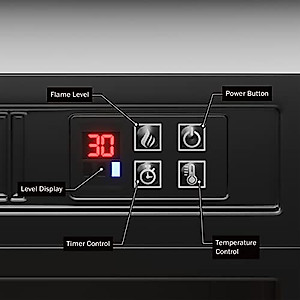 Electric Fireplace with Mantel - Freestanding Heater with Remote Control, Adjustable LED Flames and Faux Logs - Living Room Decor by Northwest (White)