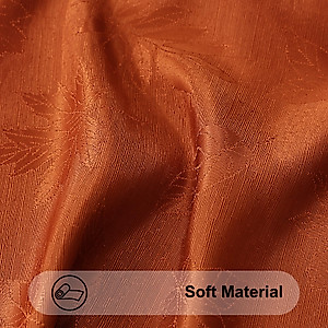 Smiry Thanksgiving Tablecloth 60x84 Inch, Fall Waterproof Damask Table Cloth for Rectangle Table, Autumn Leaves Fabric Jacquard Table Covers for Harvest Parties, and Holiday Dinner, Rust