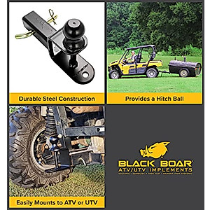 ATV/UTV Mount with Hitch Ball and Winch Strap Loop (2" Ball 2" Shank) (66025)