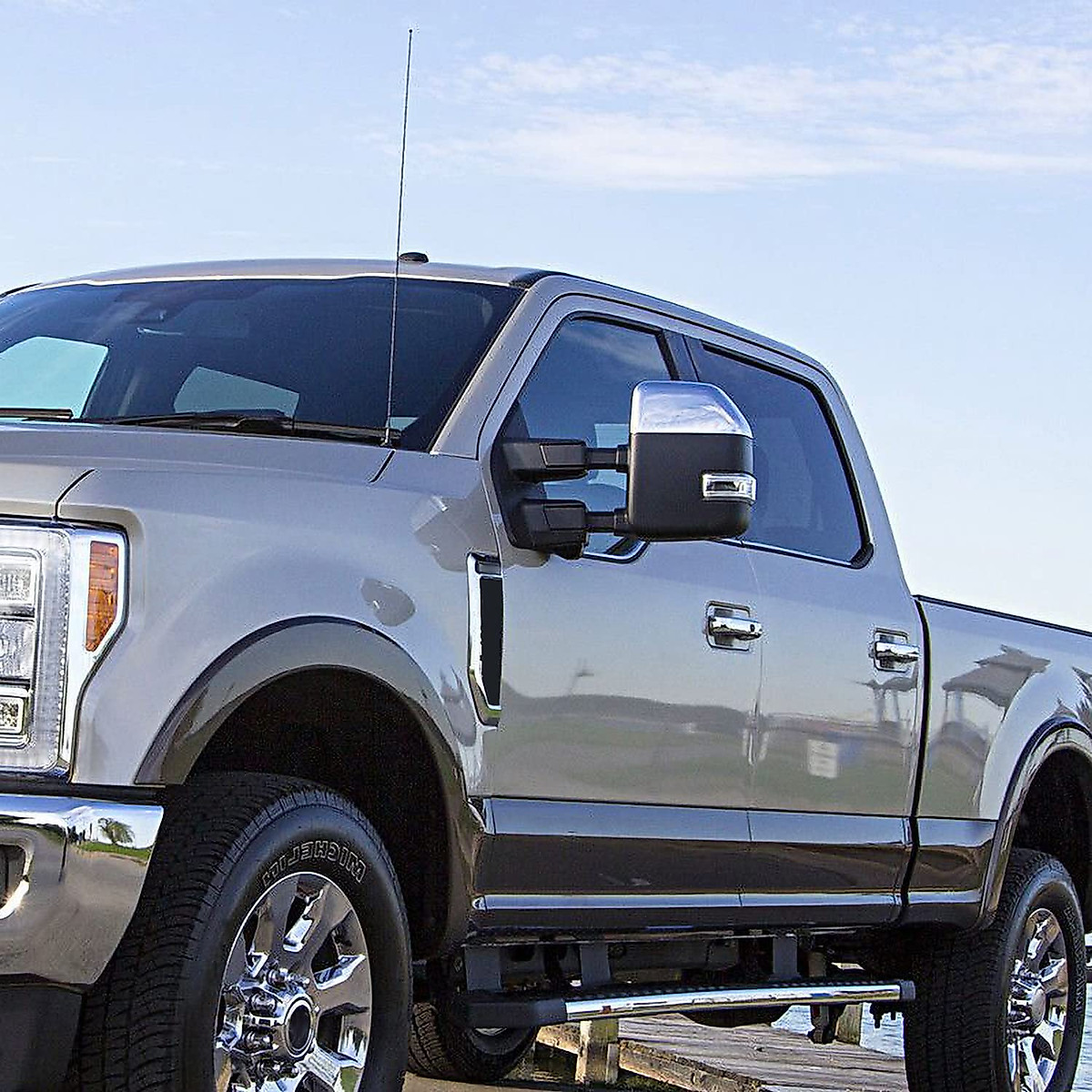 Spec-D Tuning Power Heated Temp Sensor+LED Signal Tow Mirrors Compatible with 2017-2019 Ford F250 Super Duty