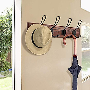 YIHATA Coat Hooks Wall Hooks, Heavy Duty Wall Mounted Black Coat Hooks with Double Prong Hooks, Hanging Hooks for Mudroom Hooks, Backpack Hooks, Hat Hook (14 Pack-A)