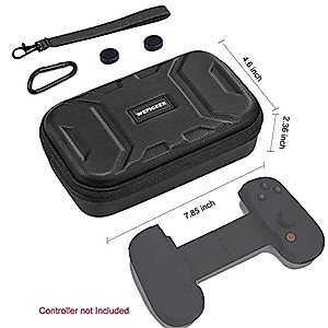 WEPIGEEK Travel Case for Razer Kishi V2 IOS/Android mobile Controller,Portable Travel All Protective,Hard Messenger Carrying Bag, Strong strap ,Soft Lining ,with Pockets for Accessories Black