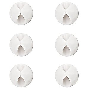 Convenient Cable Clips – Sticky, Compact Cable Holders for Cord Organization – Cord Keepers with 3M Strong Adhesive Backing for Organizing Power Cables, Phone Chargers, USB Cables & More – 6 Pack