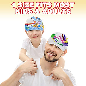 ArtCreativity White Craft Baseball Caps, Set of 4, Cotton Baseball Caps for Crafting, White Baseball Caps for Kids and Adults, Soft and Breathable White Ball Caps for DIY Art and Casual Wear