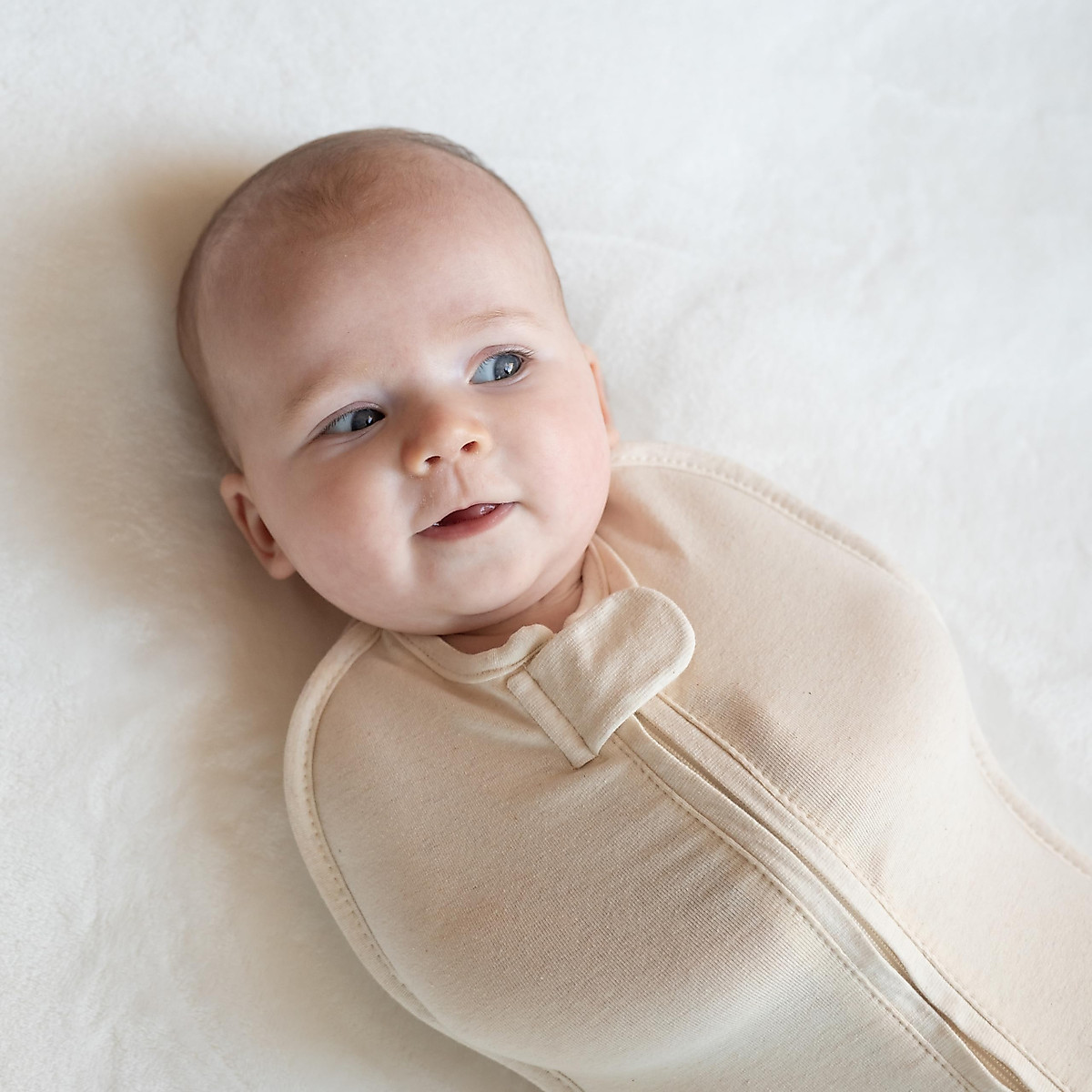 Woombie Original Baby Swaddling Blanket - Soothing, Cotton Baby Swaddle - Wearable Baby Blanket, Lime Sorbet, 14-19 lbs