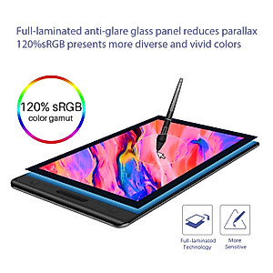 HUION KAMVAS Pro 12 Graphics Drawing Tablet with Screen Full Laminated Tilt 8192 Pen Pressure Battery-Free Stylus Adjustable Stand Compatible with Windows/Mac/Linux, 11.6 Inch Pen Display