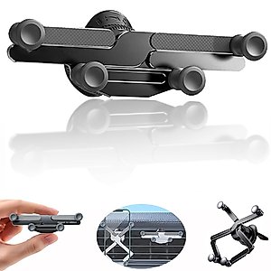 Phone Holder Car Invisible, Invisible Rotatable Air Vent Mount Car Phone Holder 360° Anti-Shake Universal Phone Mount for Car Dashboard & Air Vent,Universal for All Mobile Phones (Black,Knob Version)