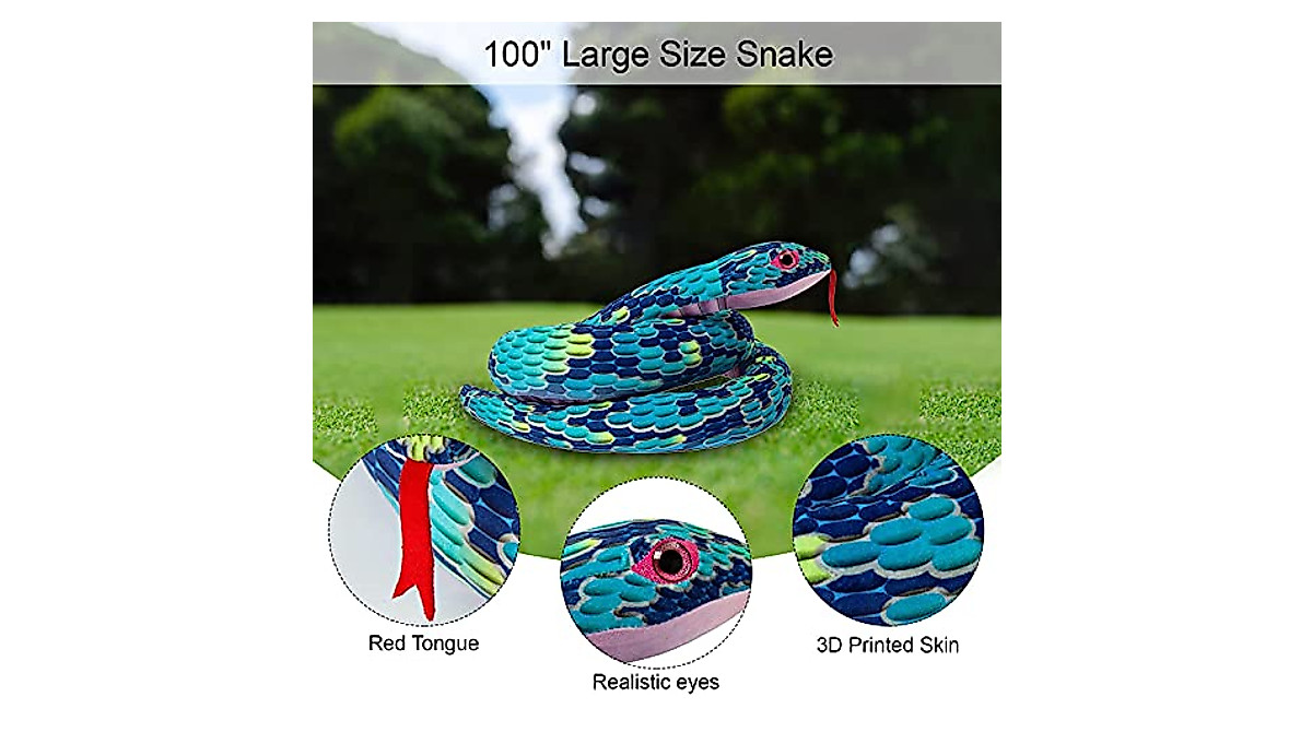 TORMAYS Realistic Anaonda Stuffed Animal, Large Snake Plush Toy Gifts ...