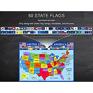 United States Map with State Flags Poster - Laminated 14x19.5 in. - Educational Poster, USA Map for Kids, Elementary Classroom Decorations, and Teacher Supplies