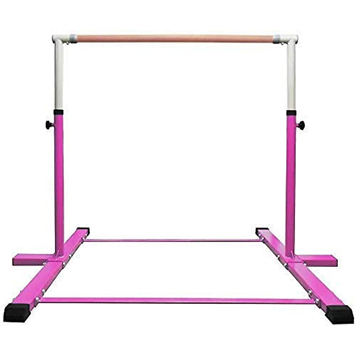 SL Power Gymnastic Kip Bar,Horizontal Bar for Kids Girls Junior,3' to 5' Adjustable Height,Home Gym Equipment,Ideal for Indoor and Home Training,1-4 Levels,300lbs Weight Capacity (Pink)