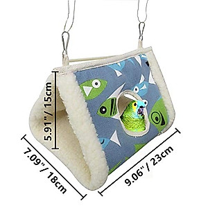 Bird Nest Tent Hammock Winter Warm Sleeper Hanging Swing Nest Thickened Bed House for Small Parrot Parakeet Cockatiel Conure Cockatoo Lovebird Budgie Finch Canary Cage Perch (A)