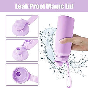 FECBK 4 Pack Sublimation Water Bottle Blanks 25 oz Sublimation Sports Water Bottles with Lid and Portable Rope Stainless Steel Insulated Sublimation Tumbler Blanks Flask for Sports Travel Gym, Purple