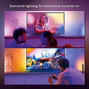 Philips Hue Gradient LightStrip 75" (Sync with TV, Music and Gaming), Hue Hub & Hue Sync Box Required (Renewed)