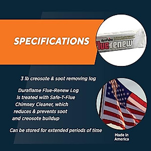 Duraflame 2903 Flue Renew Firelog, 3 LB, Multicolor/Brown