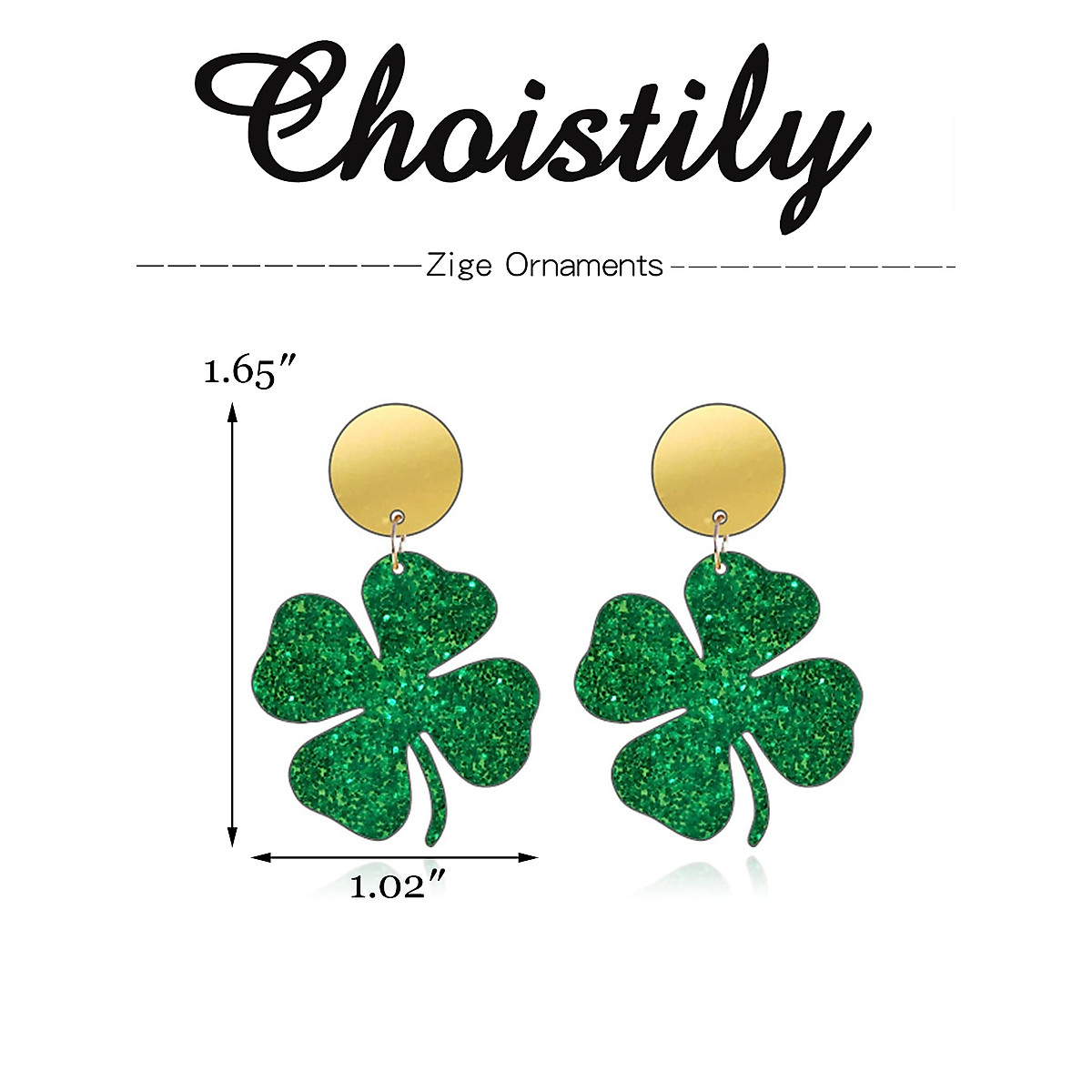 St Patricks Day Earrings Gifts Green Acrylic Shamrock Earrings for Women Sparkly Lucky Irish Earrings Holiday Earrings St Patricks Day Accessories St Patricks Day Shirt Women