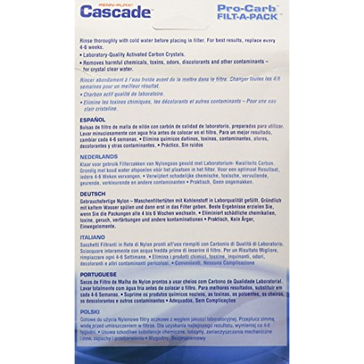 Penn-Plax Cascade Pro-C Aquarium Canister Filter Media Bags – 8 Oz – 2-Pack