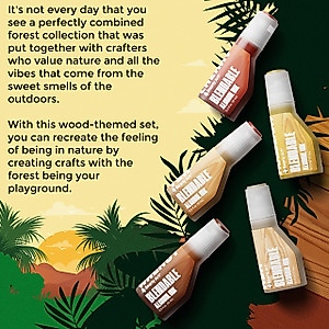 Bearly Art Alcohol Ink - The Forest Collection - Blendable Brown Alcohol Inks Set - 0.5 fl oz (15 ml) Bottles - 5 Wood Grain Colors - Acid Free Formula