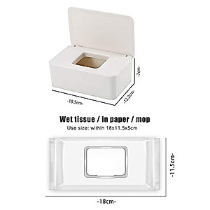 7.2inch Wipes Dispenser, Modern Rectangular Wipe Container with Sealing Design Portable Keeps Wipes Fresh, Non-Slip Easy Open/Close Wipes Pouch Case