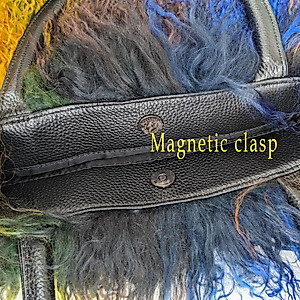 LVCOMEFF Women Genuine Mongolia Sheep Fur Handbag Bag Multicolor 2021 Furry Luxurious