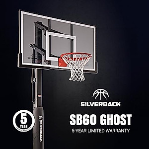 Silverback Ghost Basketball Goal with 60-Inch Tinted Tempered Glass Backboard