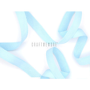 CRAFTMEMORE 3/4 Inch Twill Tape Fabric Ribbons Webbing Herringbone Twill Bias Binding Tape for Clothes Sewing Craft Trim Lace 36 Yards (MP11 Sky Blue)