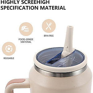 2 Pack 40 oz Tumbler Flip Straw Lid Replacement fit for Stanley Quencher, Spill Proof Splash Resistant Tumbler Lids,Dustproof Tumbler Cover, Reusable Tumbler Cover