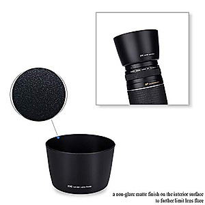 JJC Camera Lens Hood Shade Fits for Canon EF 75-300mm f/4-5.6 III USM & Canon EF-S 55-250mm f/4-5.6 is II Lens Replaces Canon ET-60 Hood Reverse Attaching -Black
