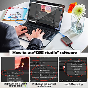 USB3.0 Game Capture Card 4K@30, 4K HDMI Video Capture Live Streaming Record 4K 30 FPS or 1080p120, 1440p60, HDMI Capture Card Work for PS5/PS4/Xbox One/Switch/Camera