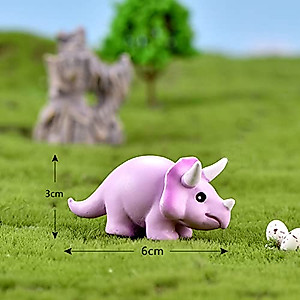 Tonnier 4pcs Resin Mini Dinosaur, Micro Landscape, Plant Pots, Fairy Garden Supplies, Fairy Garden Animals for Fairy Garden, Bonsai Craft Decor Miniature Figurines, Fairy Garden Accessories